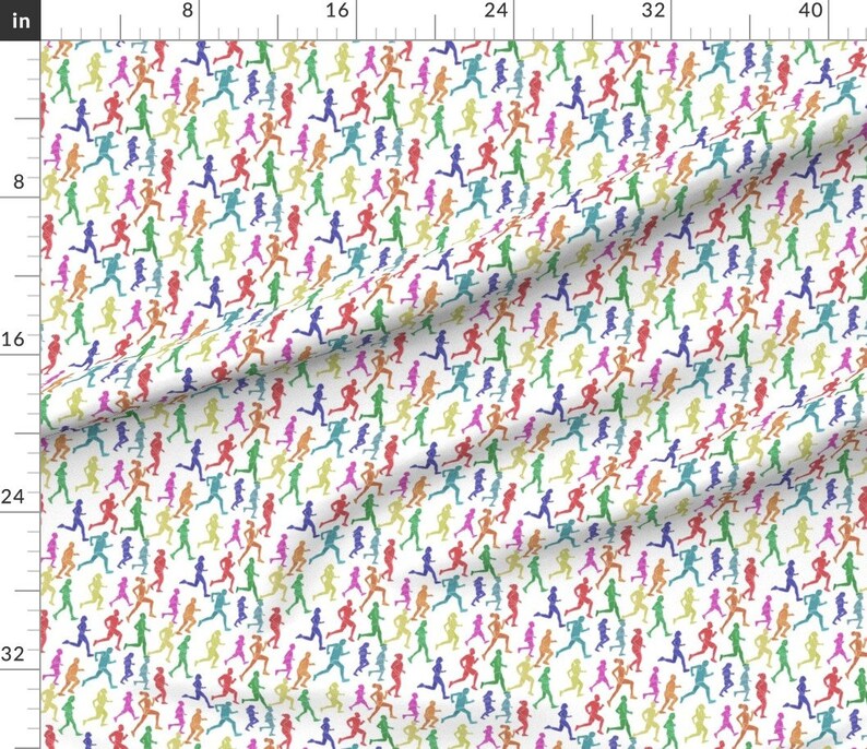 Rainbow Runners Fabric Rainbow Runners by Landpenguin - Etsy