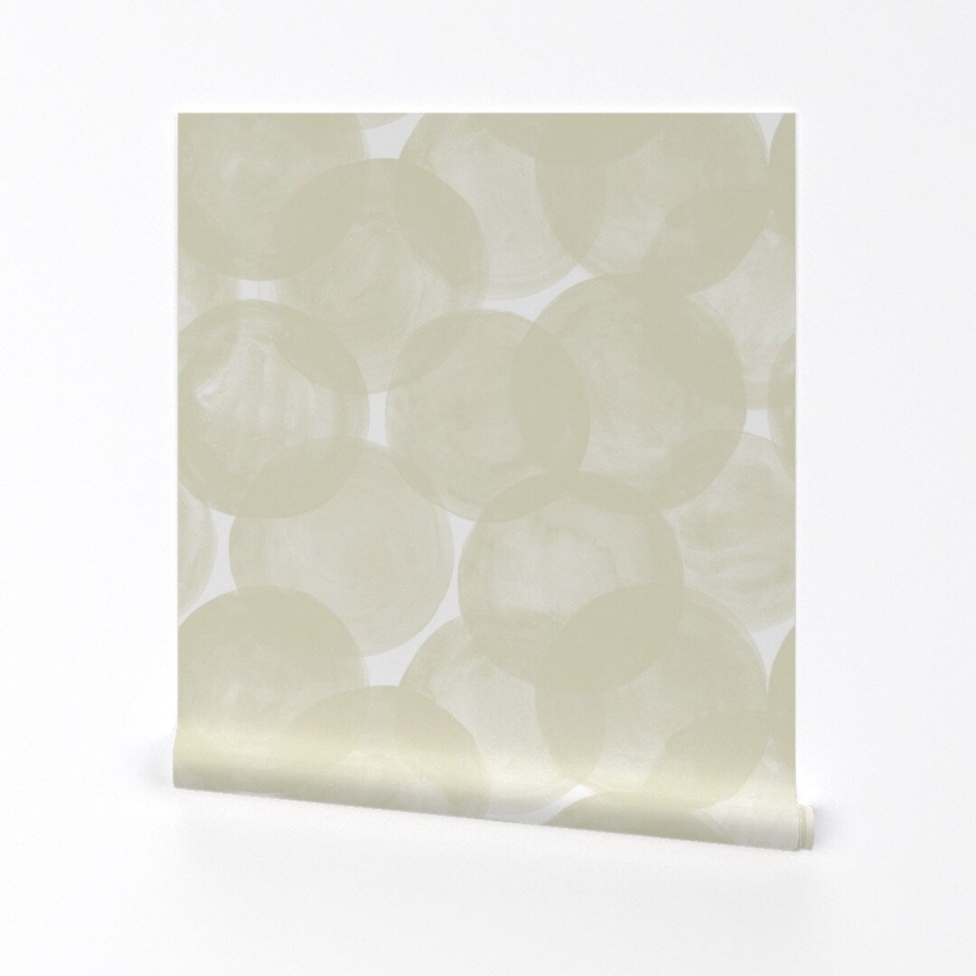 Neutral Circles Wallpaper Huge Watercolor Dots by Friztin - Etsy