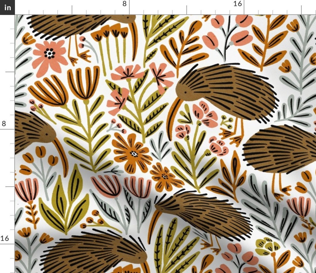 Kiwi Fabric Northern Brown Kiwi by Amy Maccready kiwi Bird - Etsy
