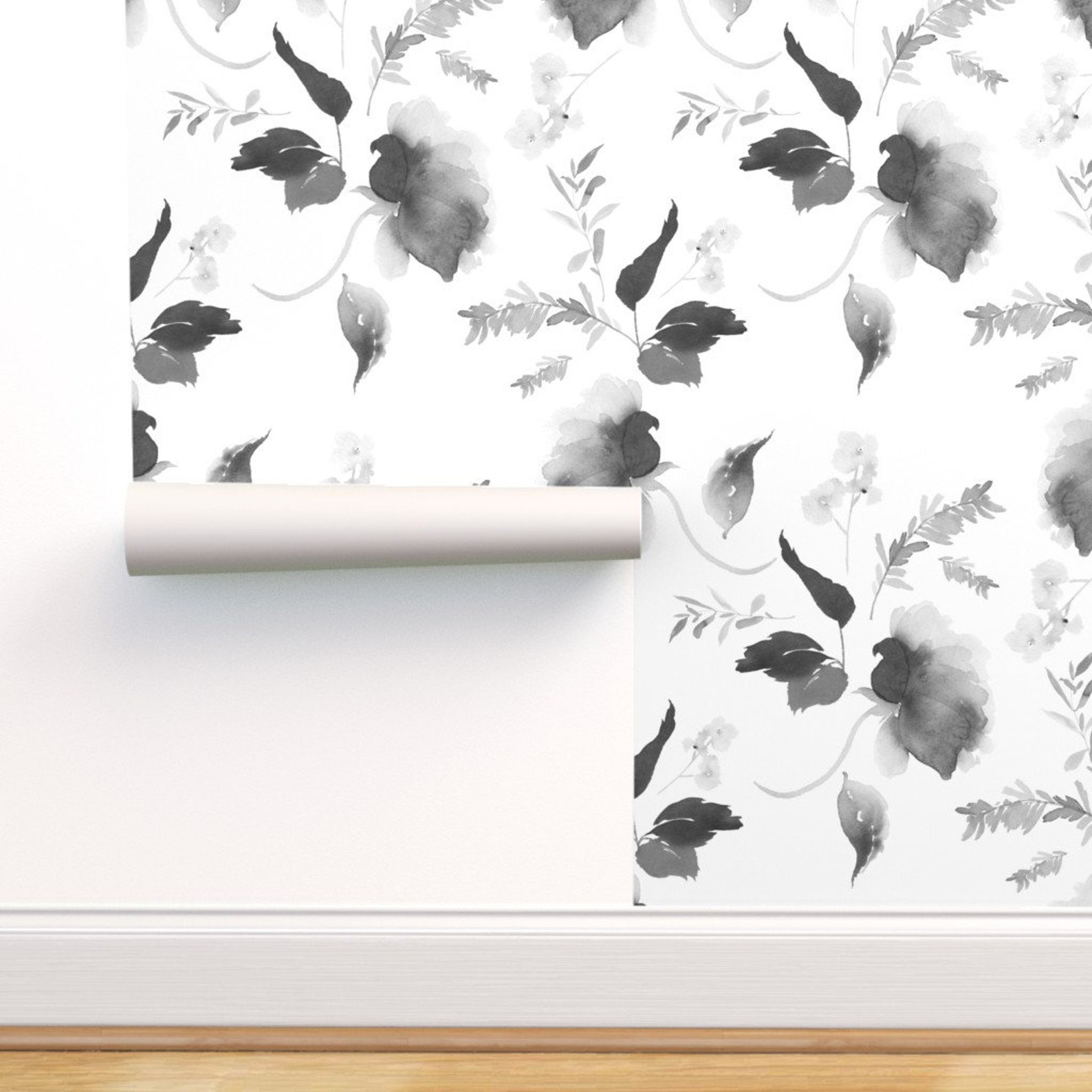 Black and White Wallpaper Spring Black and White by | Etsy