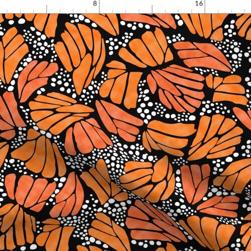 Orange Monarch Butterfly Fabric Orange Monarch Butterfly by - Etsy