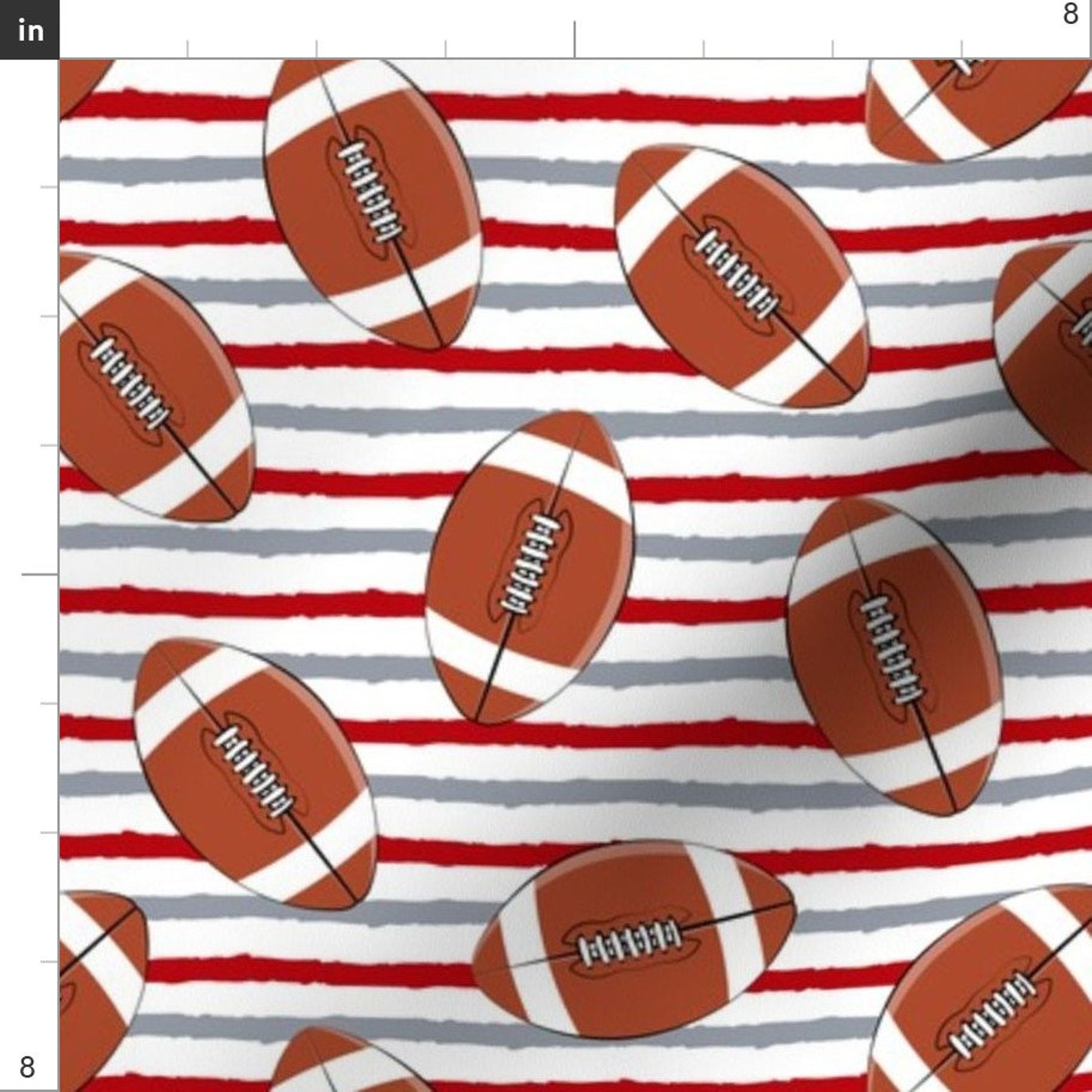 Football Stripe Fabric College Football Red and Grey - Etsy