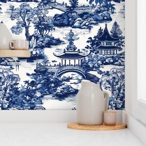 Chinoiserie Wallpaper Chinoiserie Toile by Creativsupply Pagoda Asian ...
