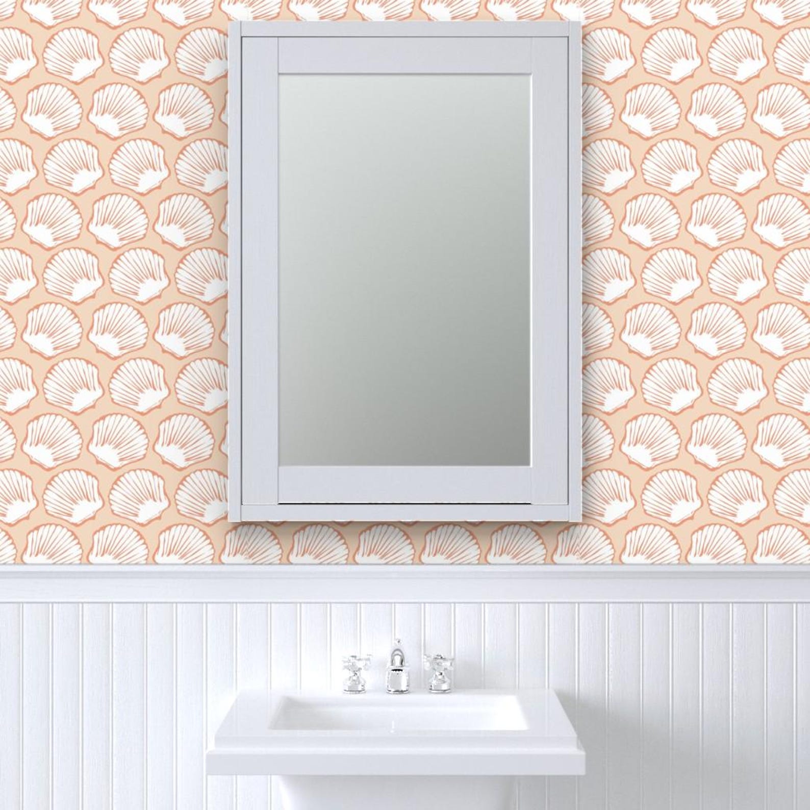 Coastal Removable Peel and Stick Wallpaper - Beach Shells Seashells ...