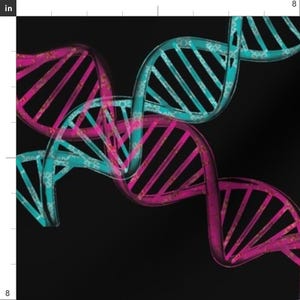 Dna Crisscross Fabric Dna Candy by Snork Science DNA Double Helix Black ...