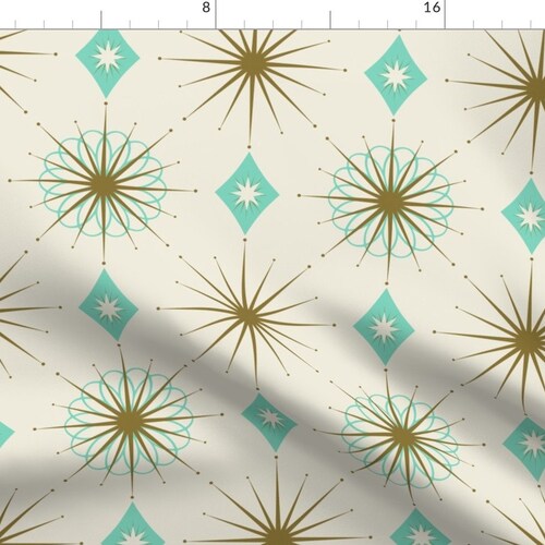 Retro Fabric Mid-century Modern Diamond Pattern by - Etsy