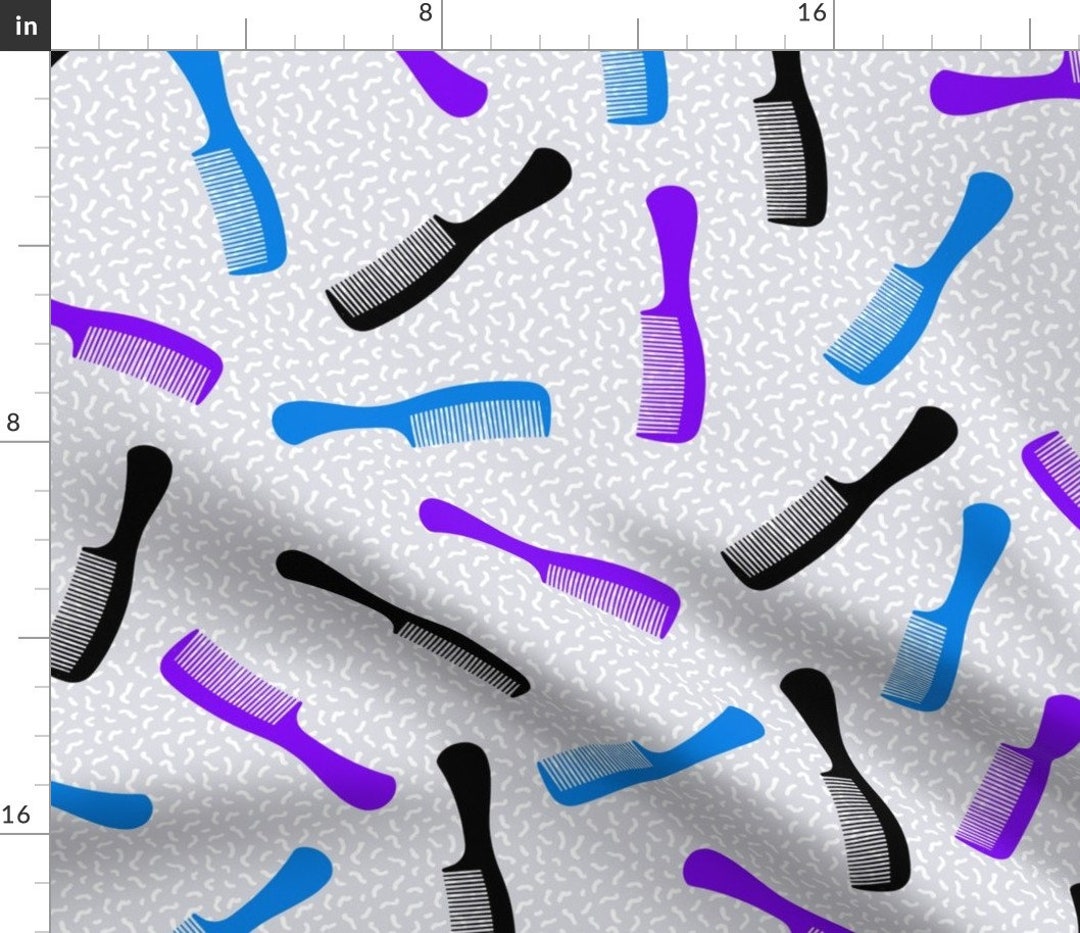 80s Hairbrush Purple Blue Fabric 80s Combs Hair Brush Salon - Etsy