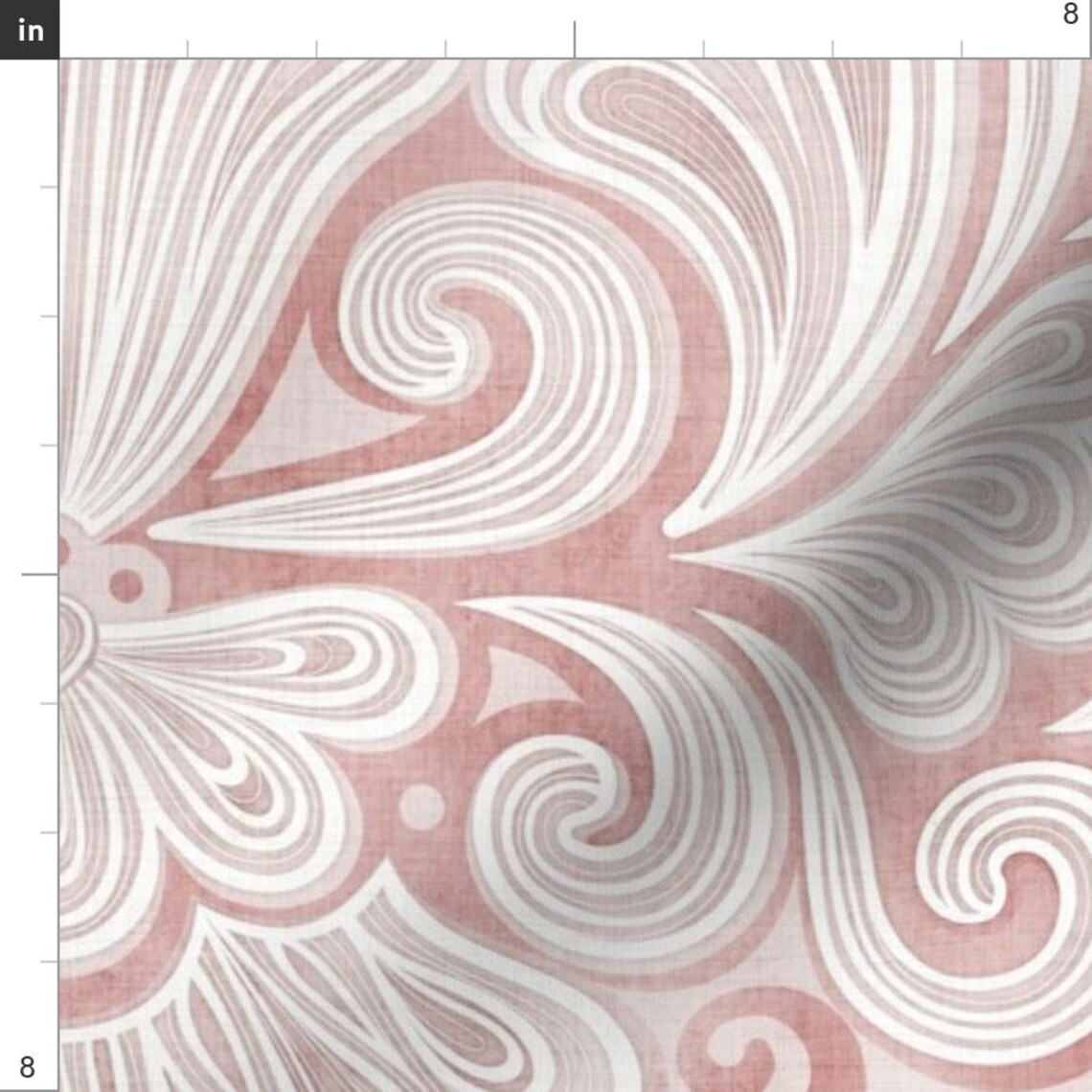 Jumbo Scale Pink Rococo Fabric Romantic Rococo Damask by - Etsy