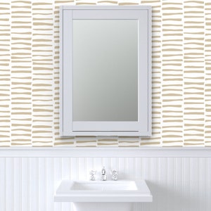 Neutral Stripe Wallpaper Minimalist Taupe by Trellishill Minimal Modern ...