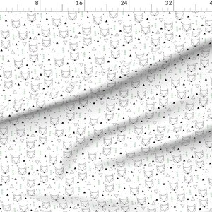 Fox Fabric Scandinavian Geometric Animals Triangle Fox Mint Green by ...