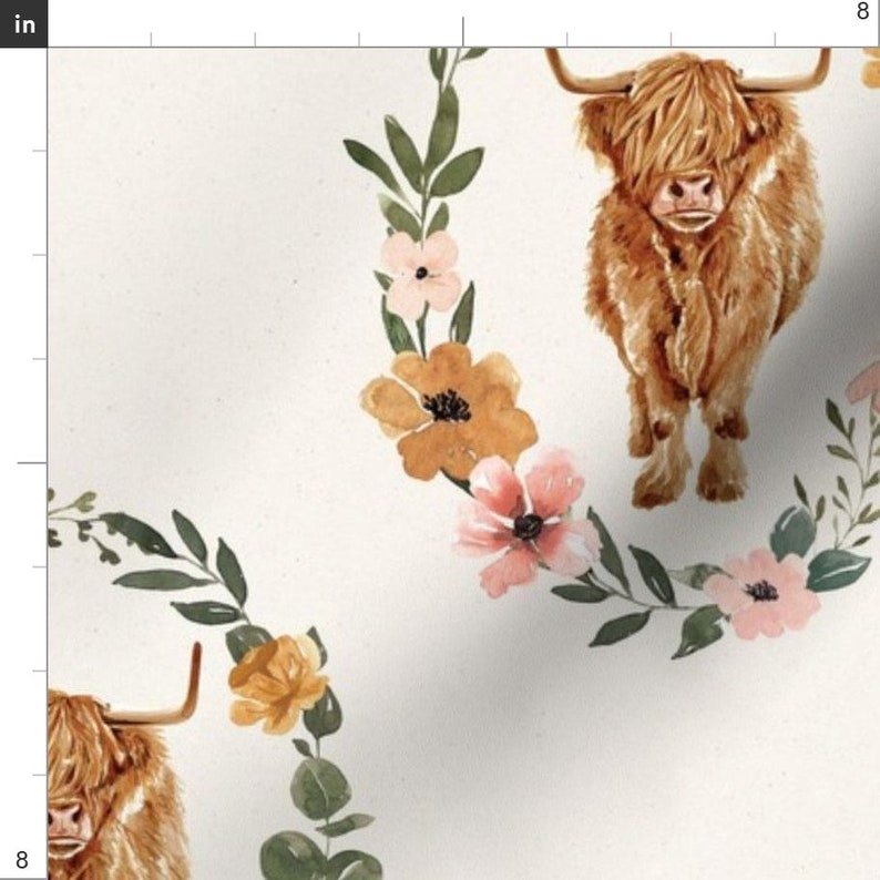 Highland Cow Fabric Highland Cow Wreath by Cateandrainn - Etsy