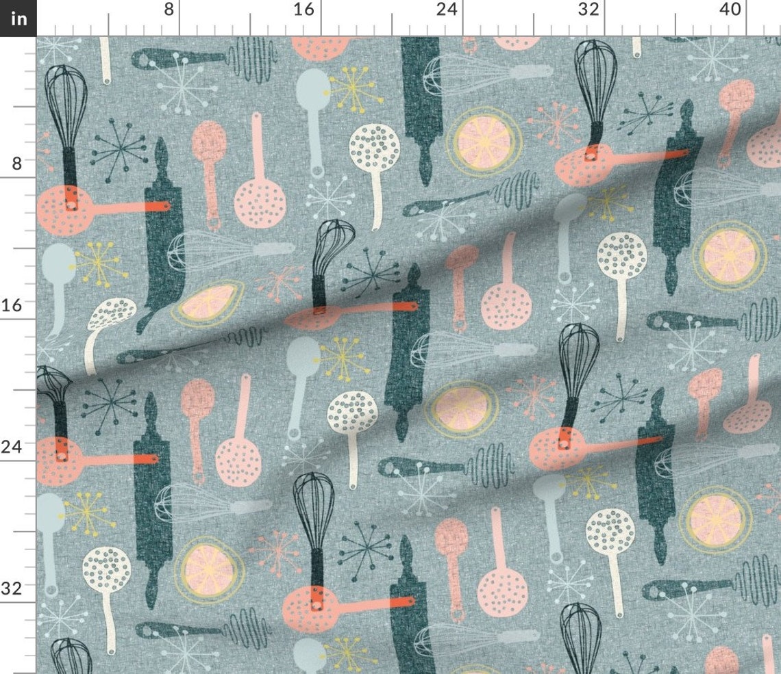 1950's Baking Fabric Baking on Barkcloth Custom Fabric - Etsy