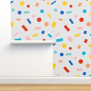 Retro Wallpaper Color Block Grid by Louisemargaret Retro 80s Grid ...