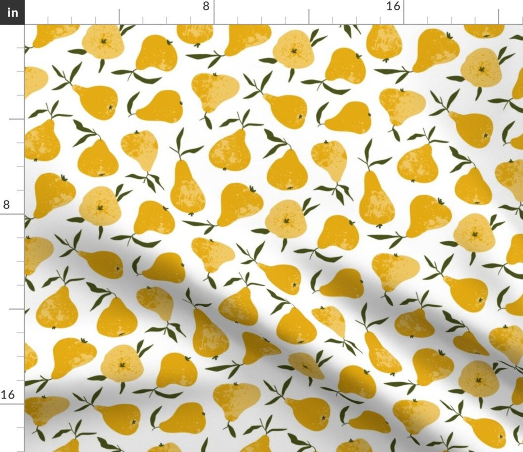 Pear Fabric Yellow Pear by Alenkakarabanova Fruit Summer - Etsy