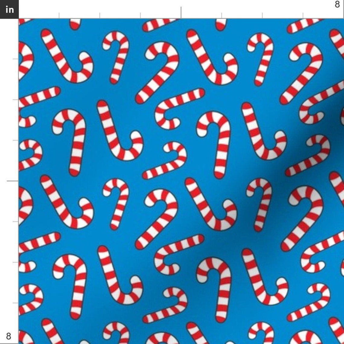 Candy Cane Fabric Christmas Candy Cane Cute Holiday Pattern - Etsy