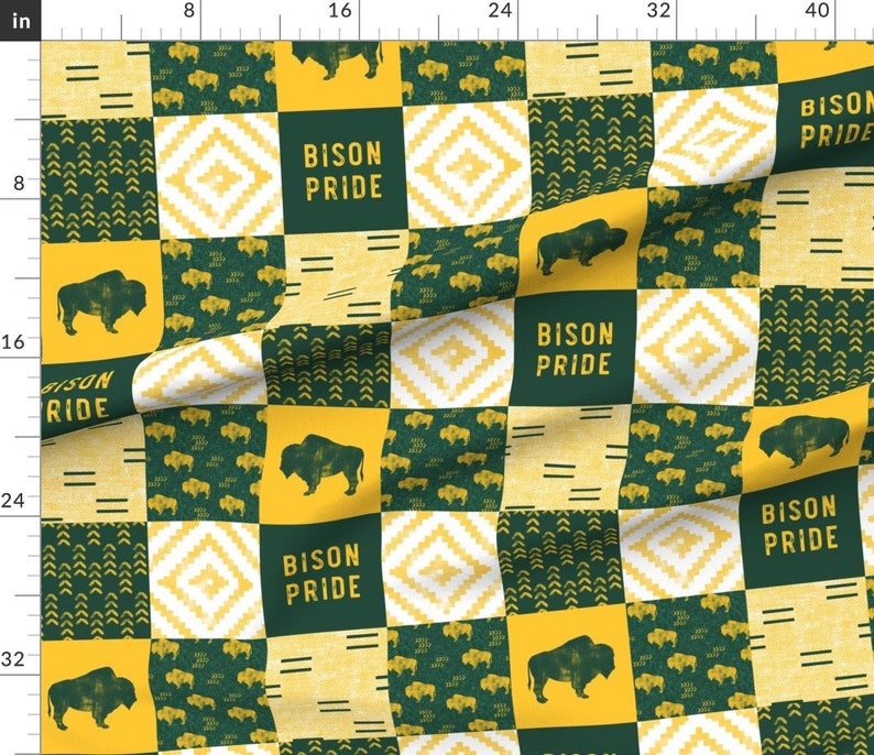 Bison Cheater Quilt Fabric Bison Pride Patchwork Buffalo - Etsy France
