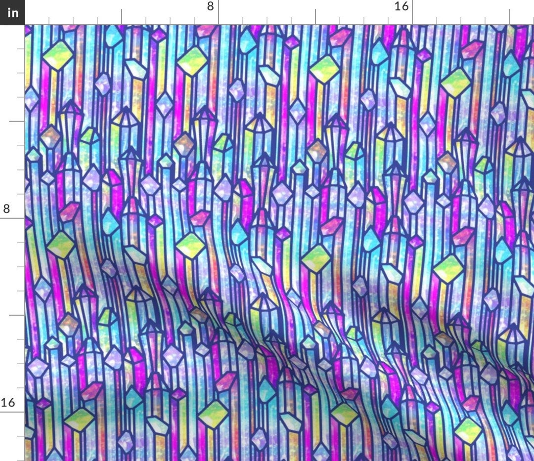 Crystals Rainbow Fabric Crystal by Jadegordon Crystals Rainbow Bright ...