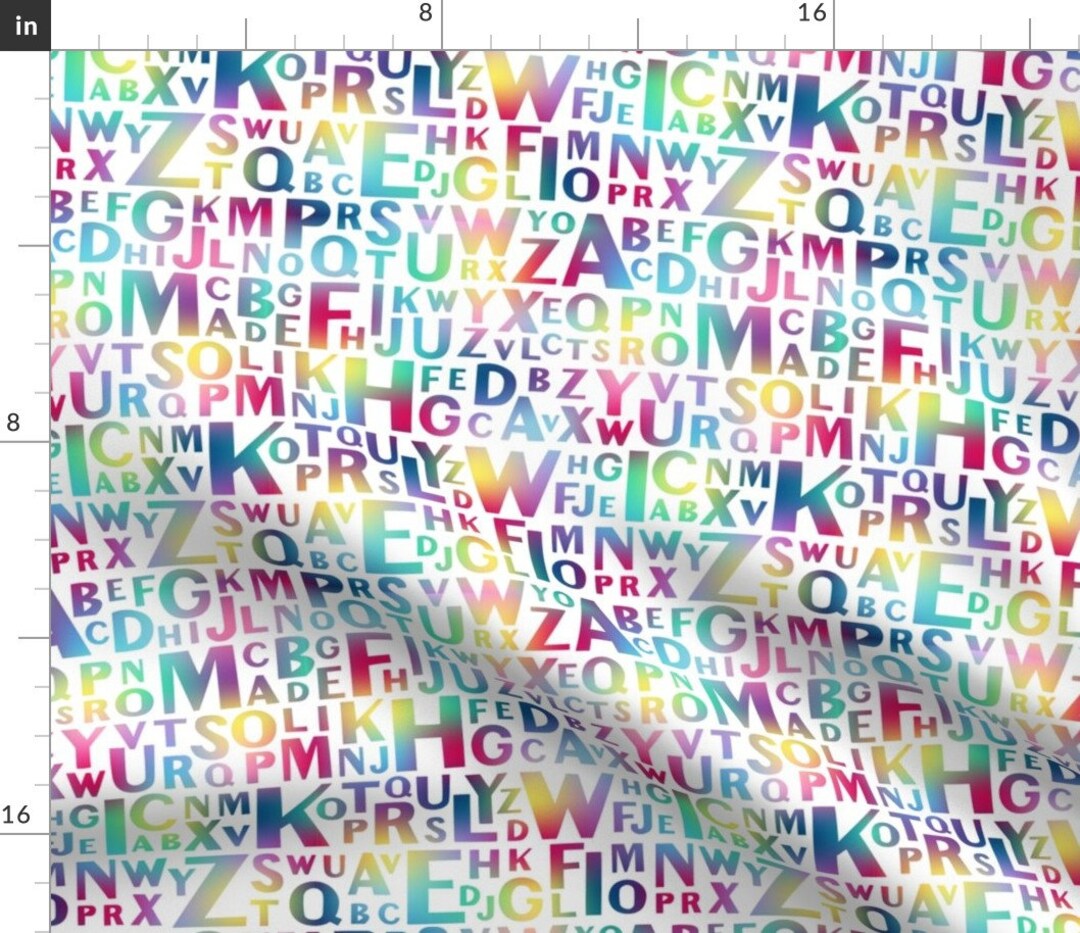 Rainbow Alphabet Fabric Alphabetical Rainbow by Dearchickie Abcs ...