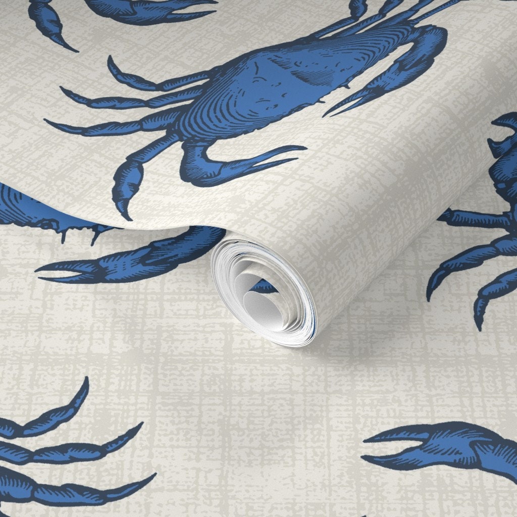 Crab Wallpaper Blue Crab by Littlerhodydesign Crab Blue - Etsy