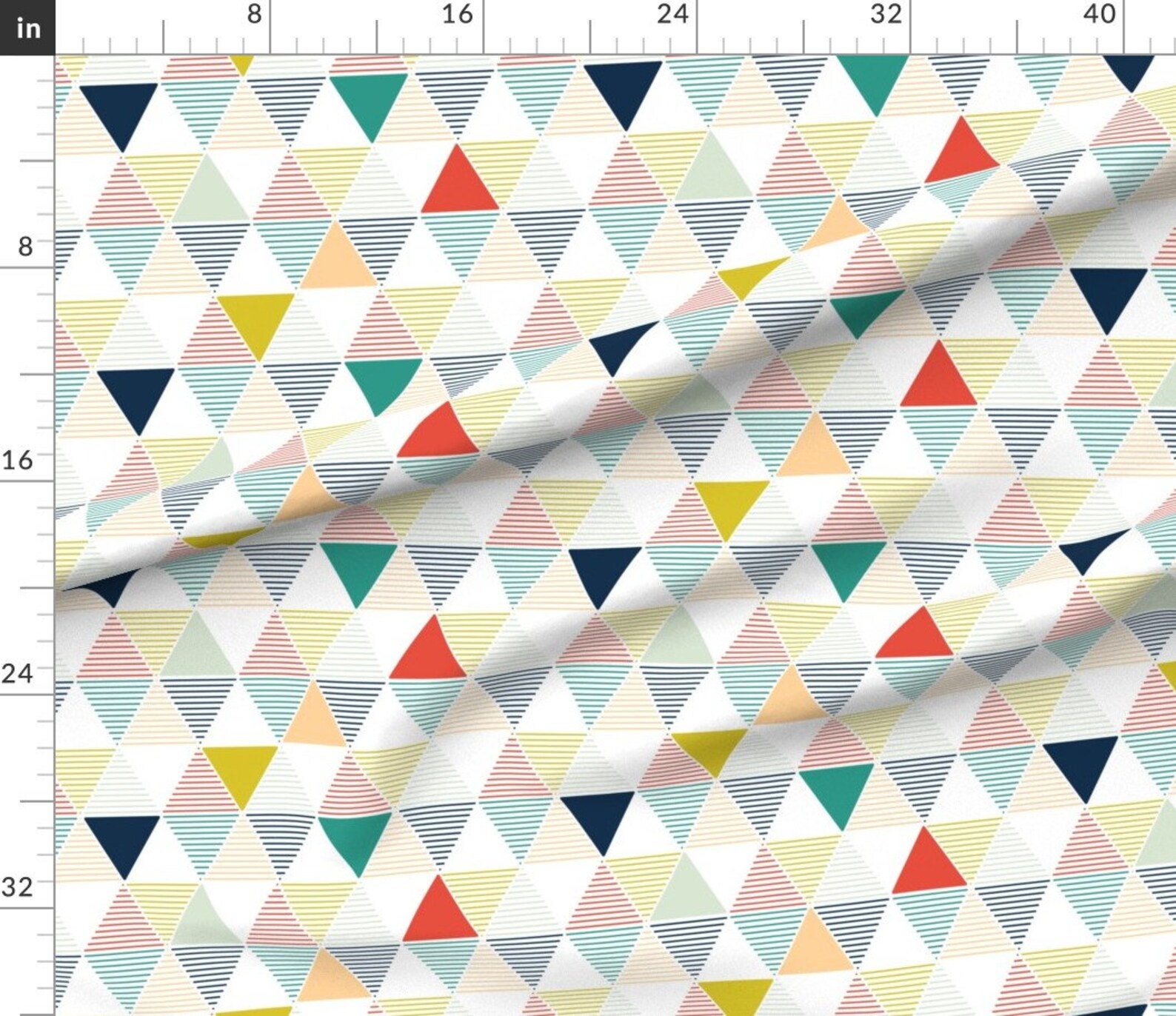 Mod Triangle Fabric Modern Geometric White by Lemonni - Etsy