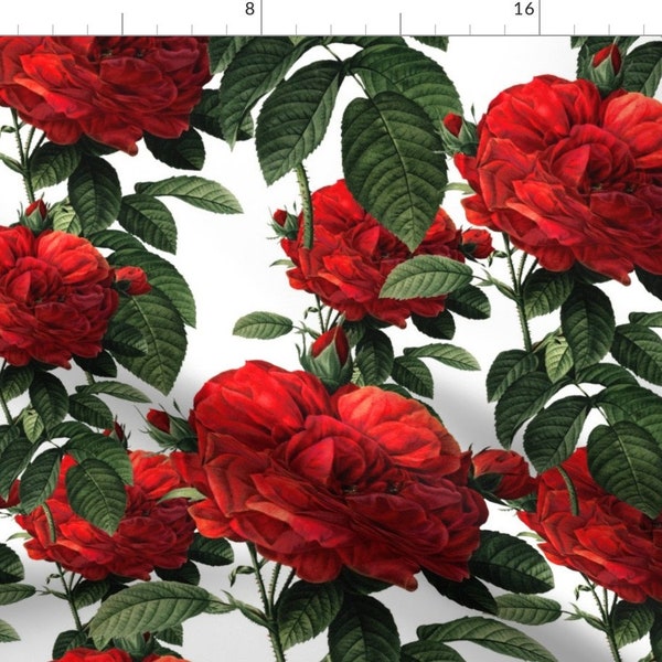 Red Rose Fabric - Etsy