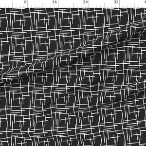Black and White Abstract Fabric Geometric Black and White Grid Fabric ...