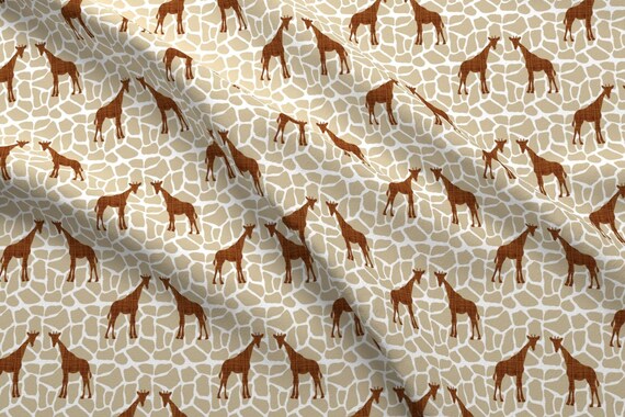 Giraffe Animal Print Fabric Giraffe On Giraffe By | Etsy