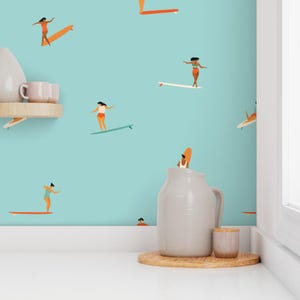 Surfing Wallpaper - Soul Surfers Light Blue by Tasiania - Blue Surfers ...