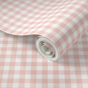 Blush Pink Gingham Wallpaper - Gingham Blush Pink by Sugarfresh - Plaid ...