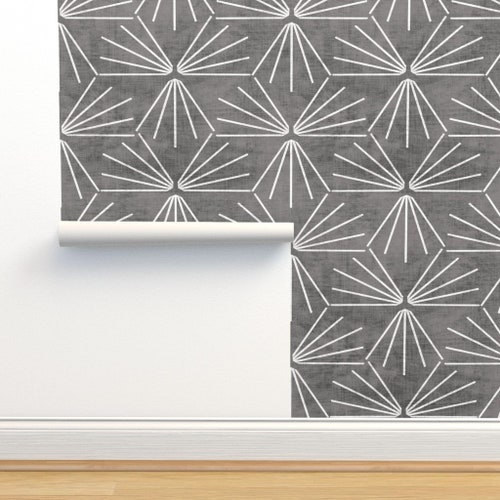 Geometric Wallpaper Shiko Marine by Holli Zollinger Geo - Etsy