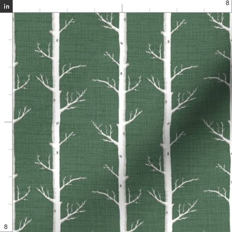 Green Tree Fabric the White Tree on Rustic Green by - Etsy