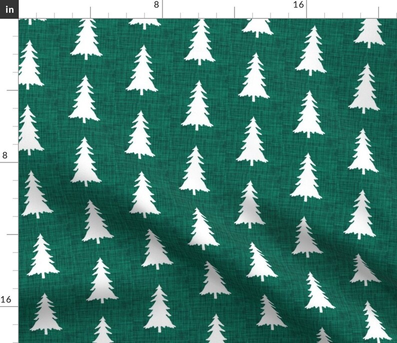 Green Fabric Forest Linen Woodland Trees by Ivieclothco - Etsy