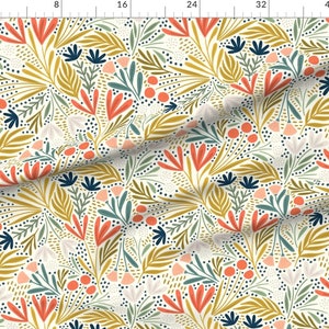 Modern Floral Fabric Henrietta Floral Light by Amy_maccready Folk Art ...