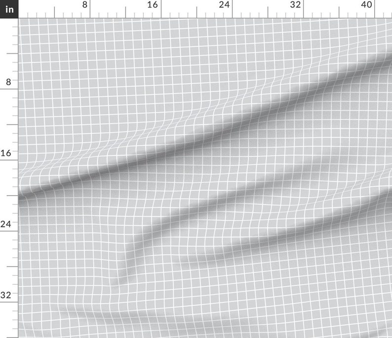 Gray Grid Fabric Light Gray Windowpane Grid 1 Reversed | Etsy