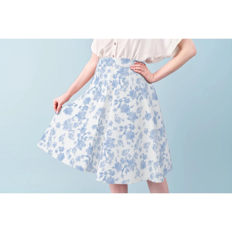 Blue Roses Apparel Fabric - Saint Colette by Lilyoake - Faded Blue ...