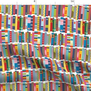 Library Books Fabric I Love Books by Katerhees Scandi Mod Library Book ...