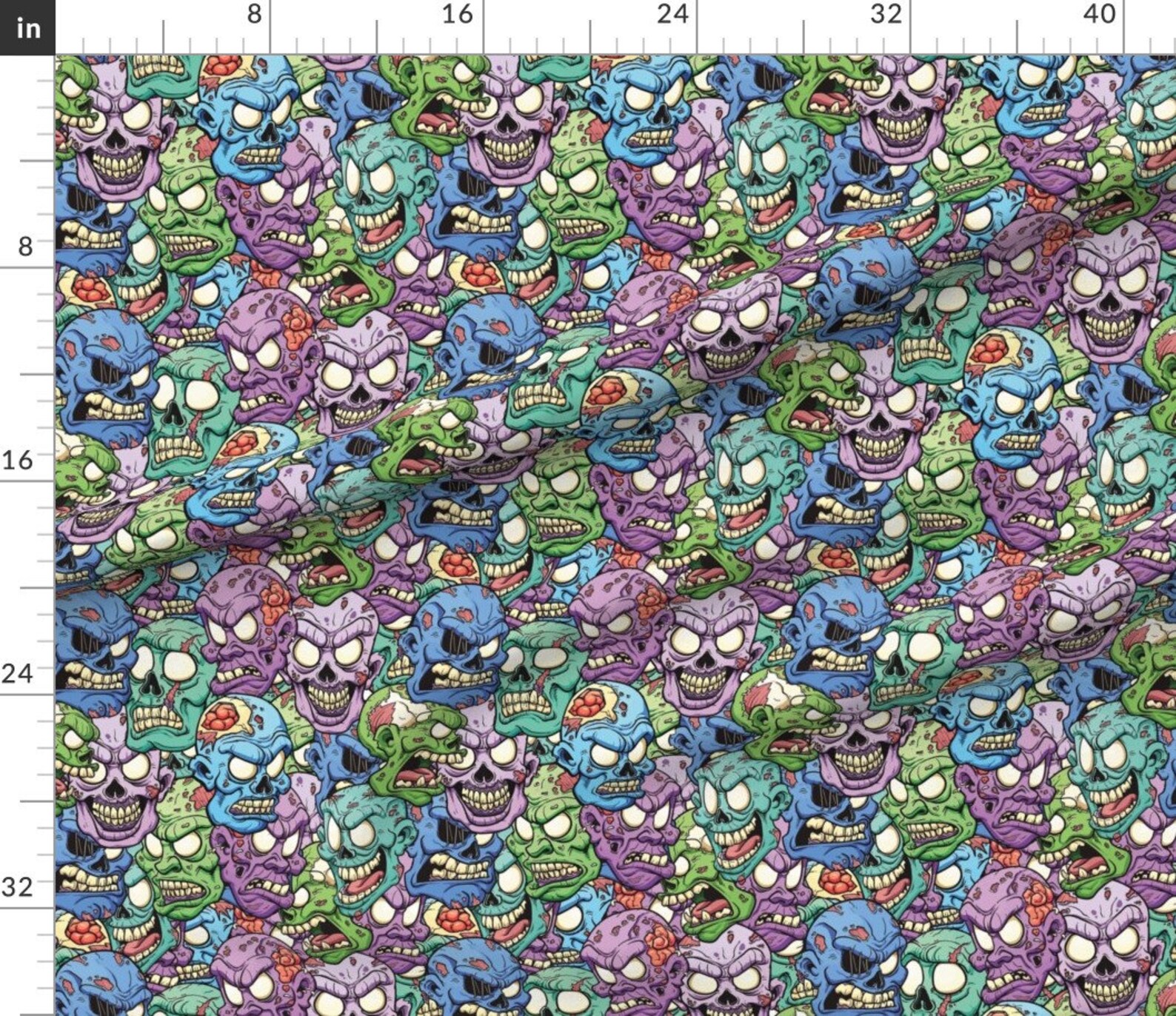 Zombies Fabric Big Braaaiiiinnsssss by Sandityche Zombies Halloween ...