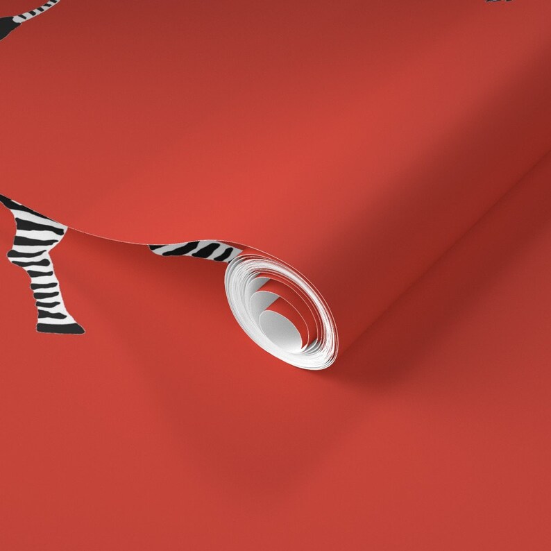 Zebra Wallpaper Zebra High5 Red by Danika Herrick Zebra - Etsy