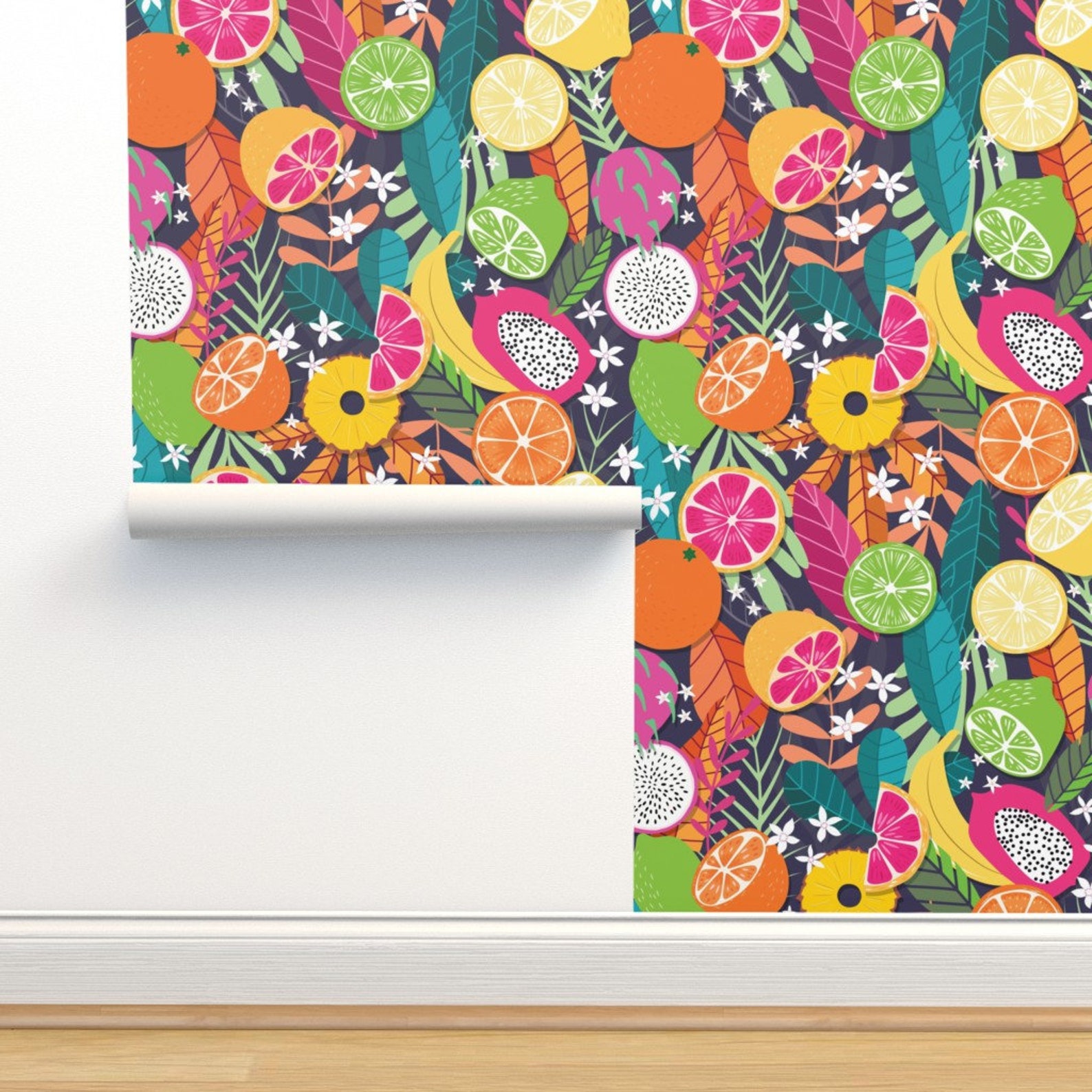 Fruit Wallpaper Fruit Tropical Pattern 050 by Bluelela - Etsy
