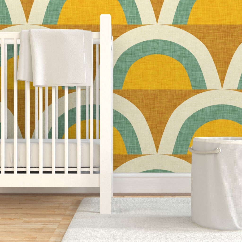 Mid Century Modern Wallpaper New Mid Mod Rainbow Magic by - Etsy