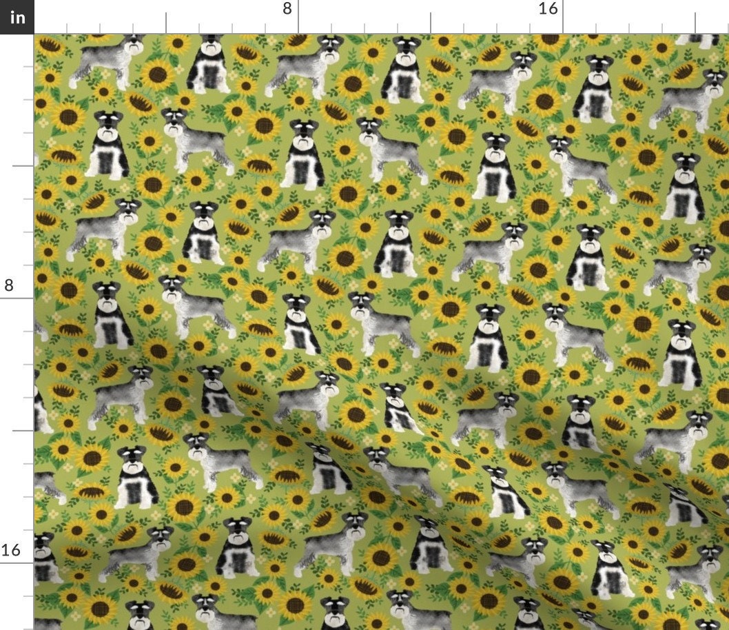 Summer Schnauzer Fabric Schnauzer Fabric Dog by Petfriendly - Etsy