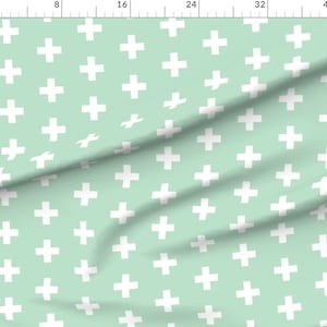 White Mint Plus Sign Fabric Mint Crosses Mint Plus Signs - Etsy