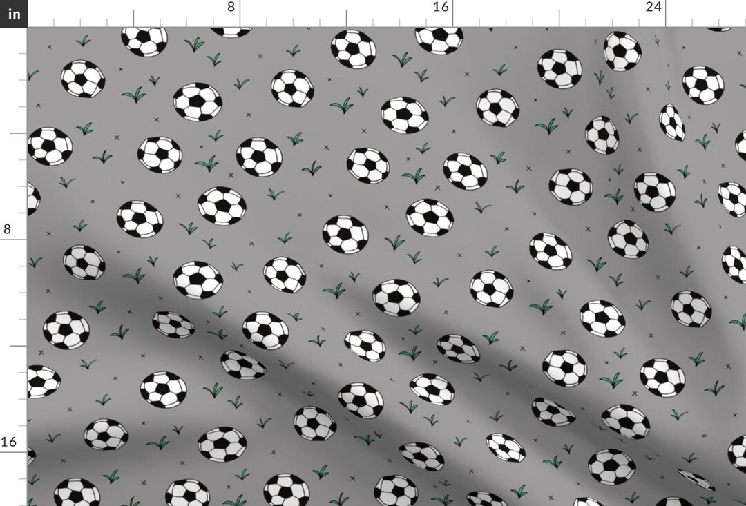 Gray Soccer Fabric - Soccer Ball Fun Sports Gray by Littlesmilemakers ...