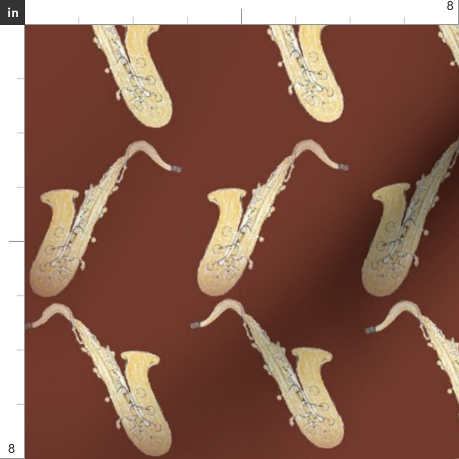 Saxophones Fabric Tenor Alto Saxophone Rust Brown Musician | Etsy