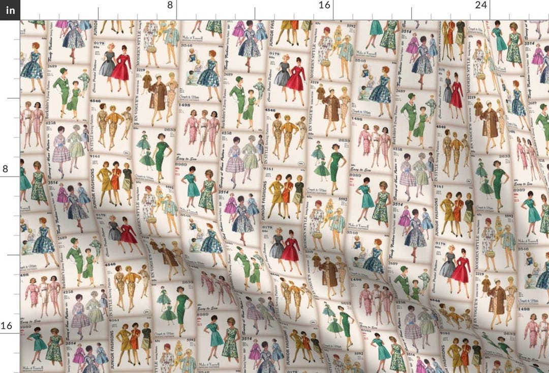Vintage Style Sewing Fabric - Sewing Patterns 1960s by Vintage_style ...