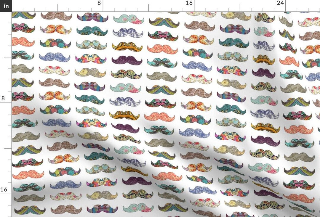 Mustache Mania Fabric - Mustache Mania by Biancagreen - Abstract ...