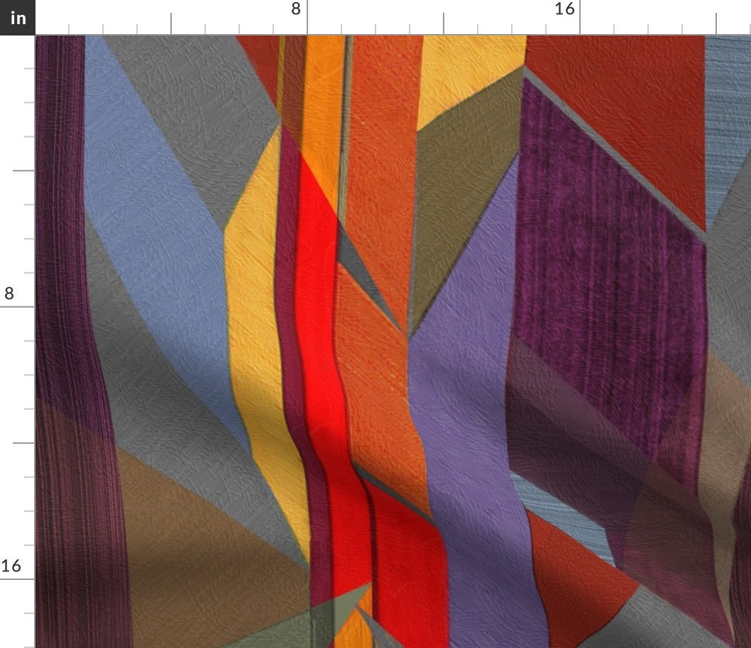 Angular Abstract Purple Fabric Horizons Purple Red Rust Gold - Etsy