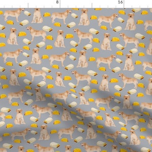 Labrador Fabric Retriever Yellow Lab Tacos and Dog Fabric - Etsy