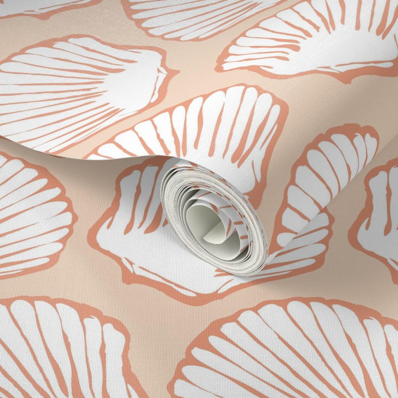Coastal Removable Peel and Stick Wallpaper - Beach Shells Seashells ...