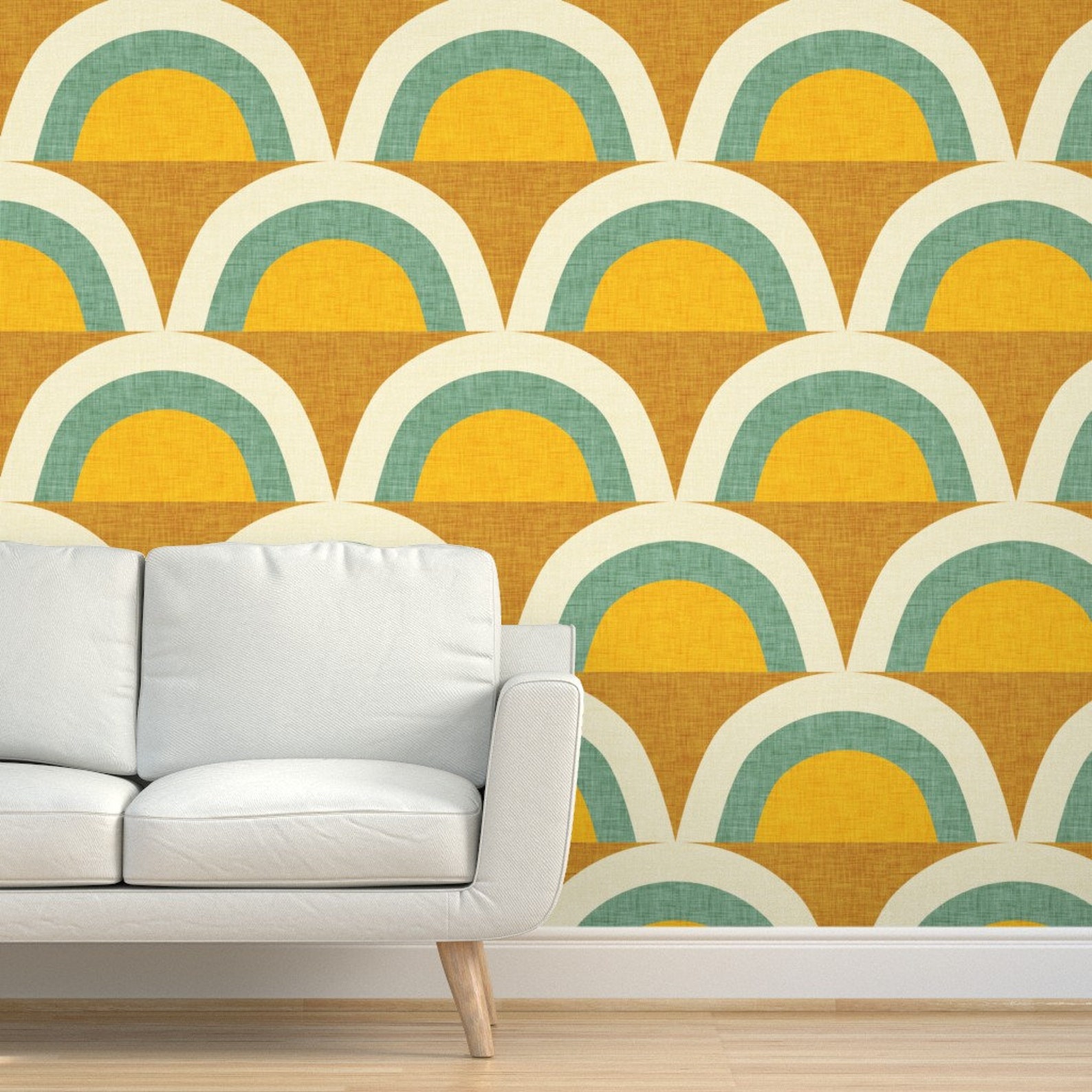 Mid Century Modern Wallpaper New Mid Mod Rainbow Magic by - Etsy